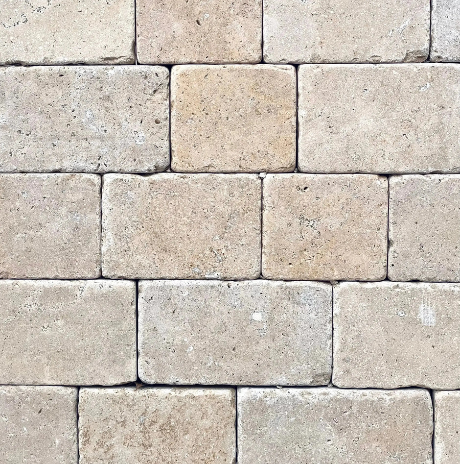 Pavés blancs en pierre naturelle pour jardin et terrasse | En stock ...